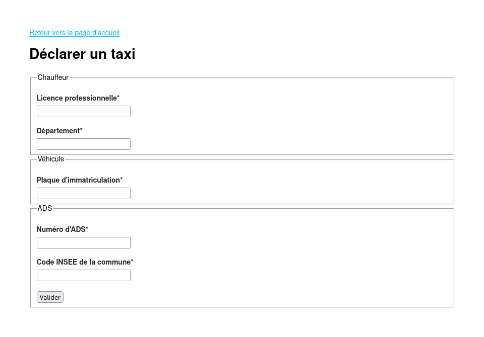 Console le.taxi